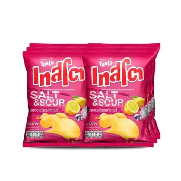 Testo Potato Chips, Salt and Sour Flavor, 11 g., Pack of 12 – Thaiishop